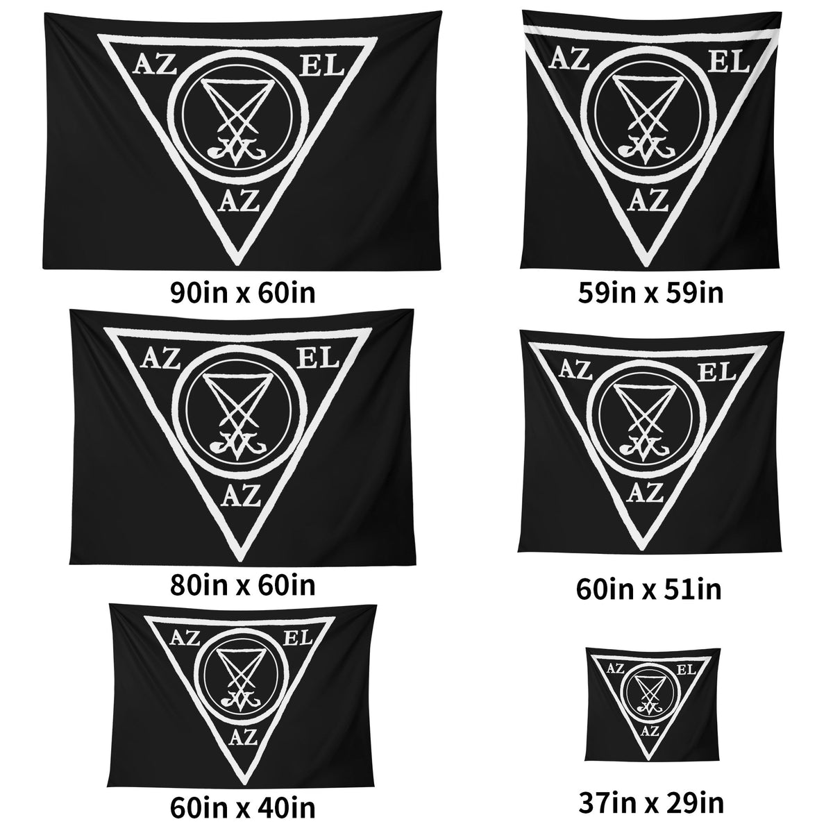 Luciferian Evocation Circle Multiple Size and Horizontal Wall Tapestry ...