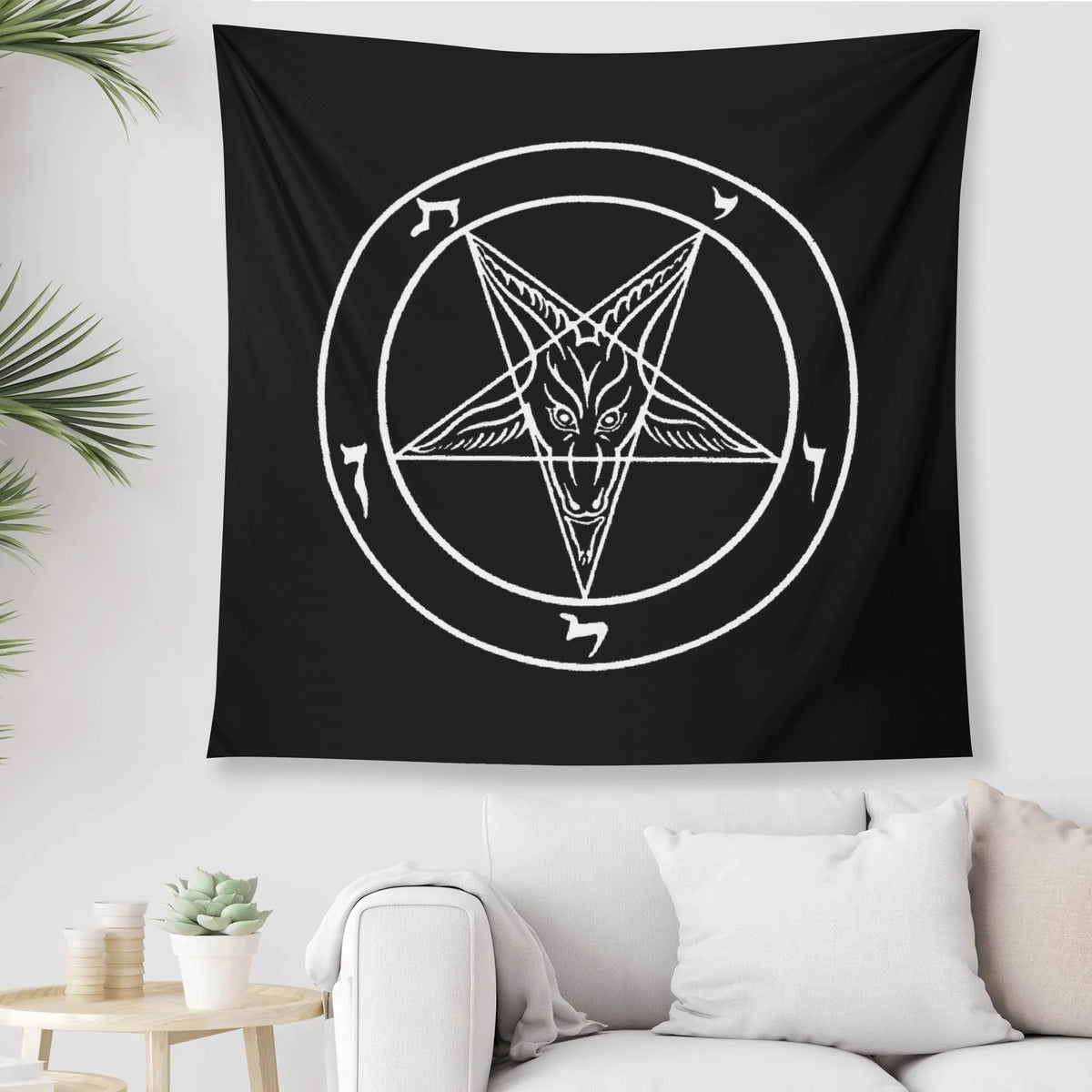 Satanic Sigil of Baphomet Multiple Size and Horizontal Wall Tapestry B ...