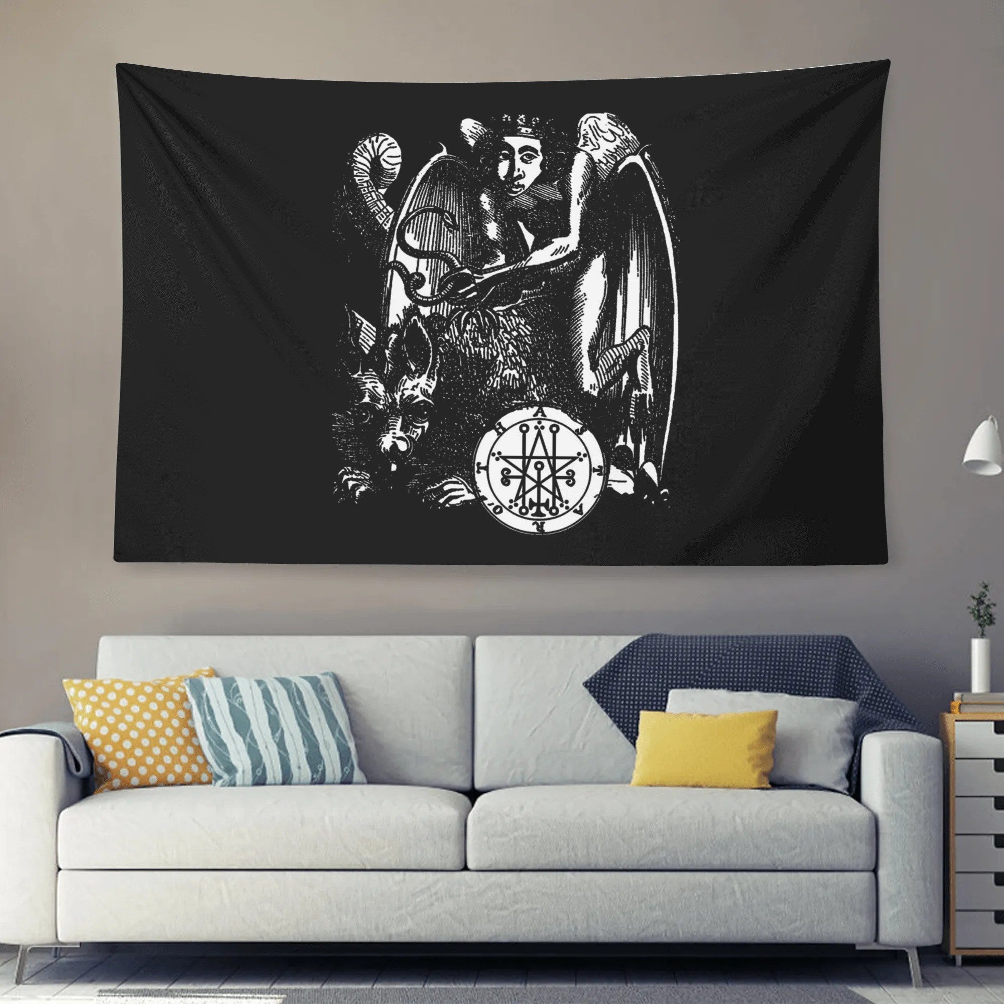 Astaroth Goetia Demon Multiple Size and Horizontal Wall Tapestry Banne ...