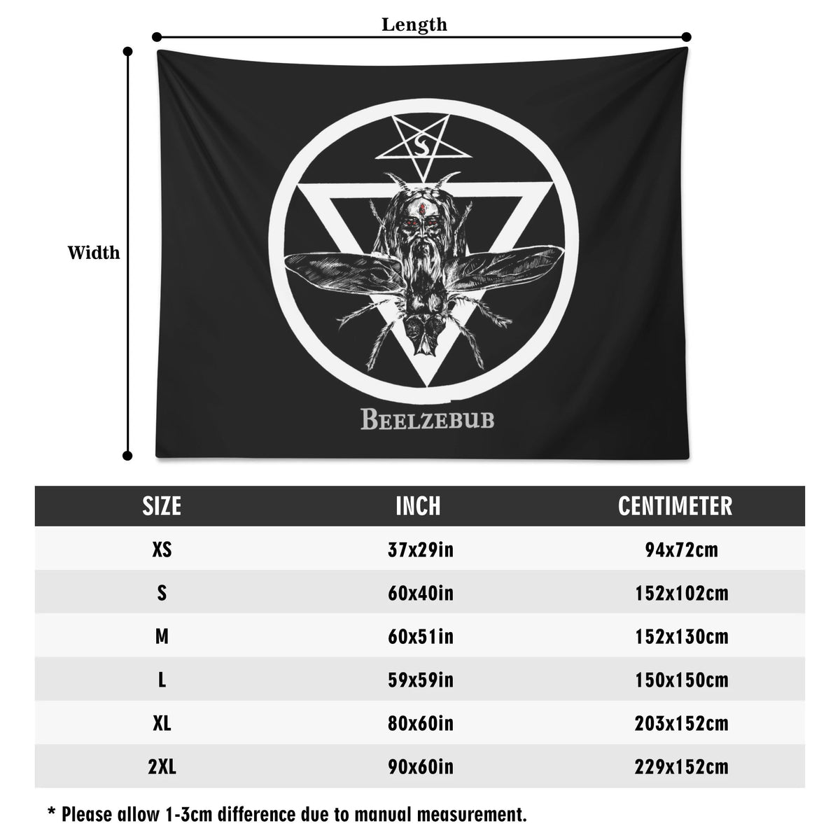 Seal of Beelzebub Lord of Flies Multiple Size and Horizontal Wall Tape ...