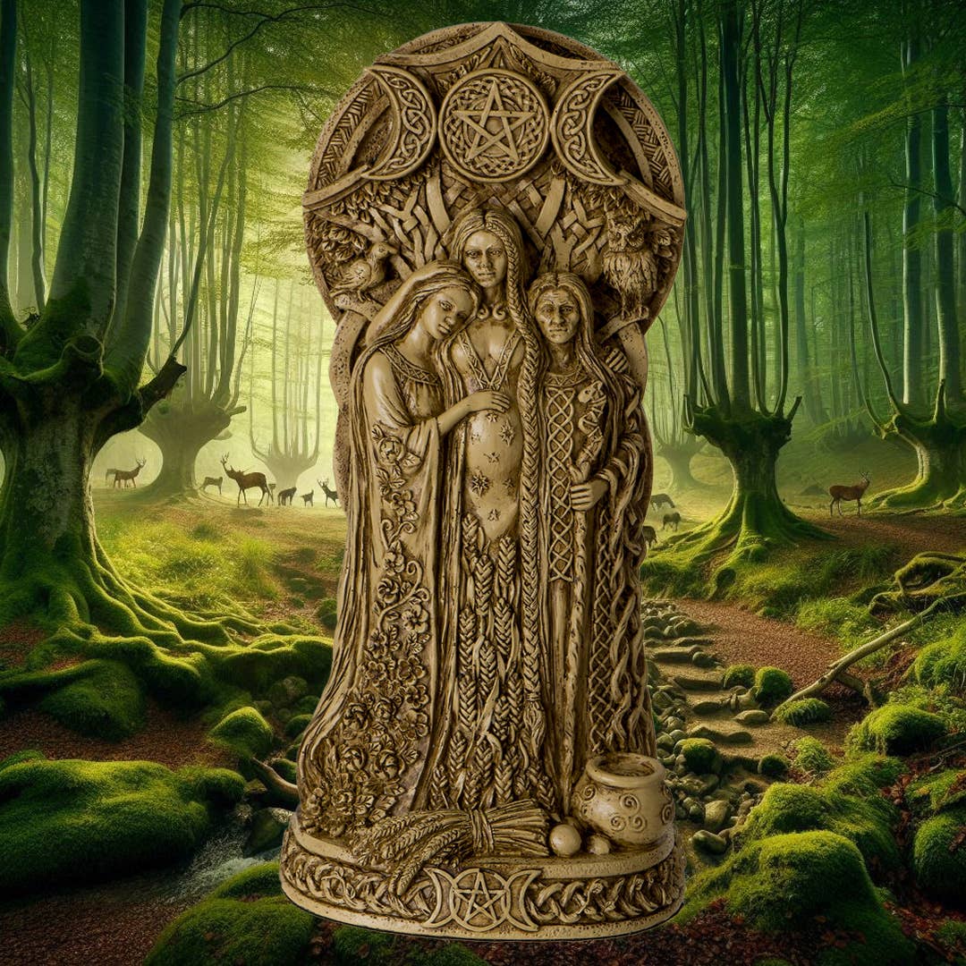 Celtic Triple Goddess Statue – The Luciferian Apotheca