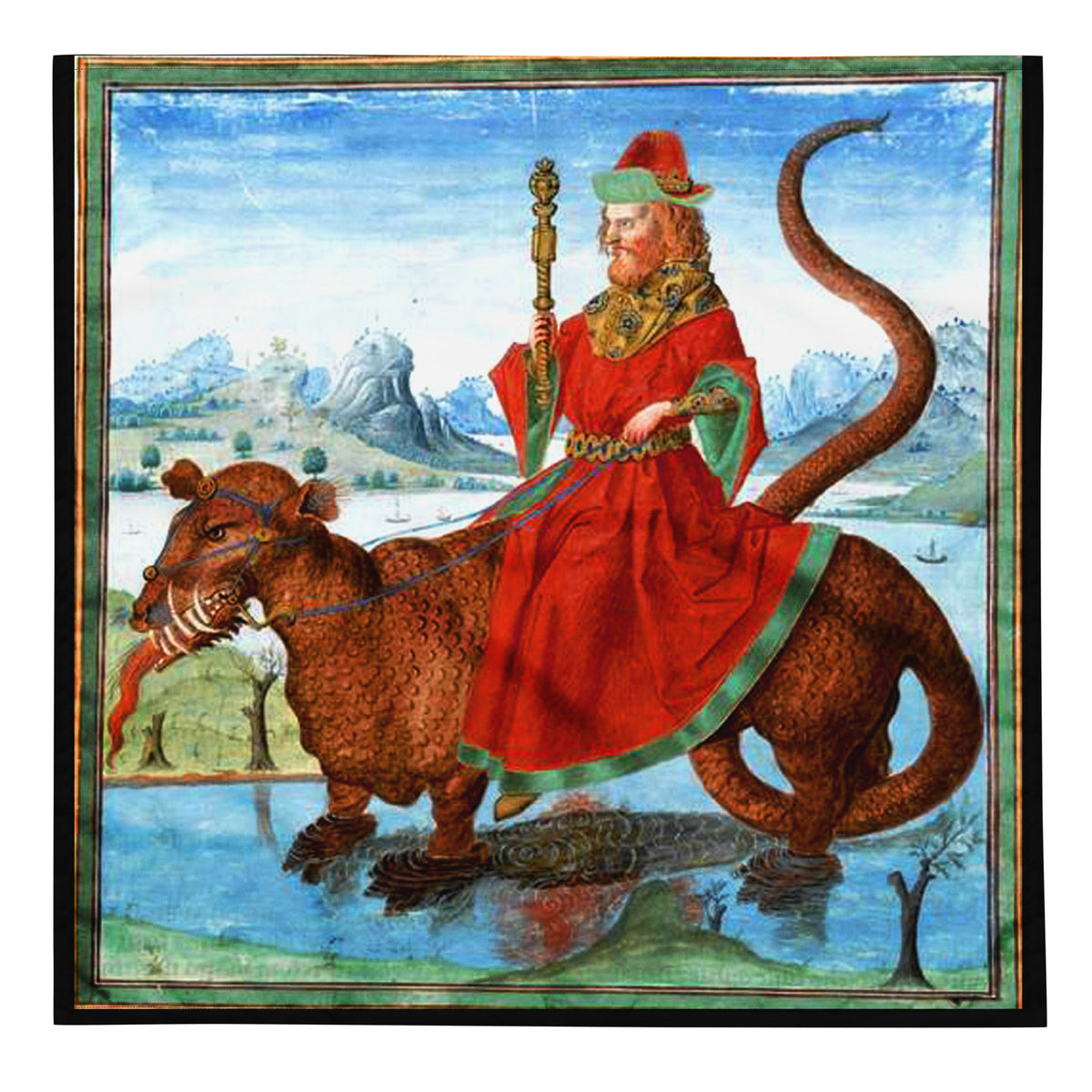 Satanic Altar Cloth - Antichrist upon Leviathan – The Luciferian Apotheca