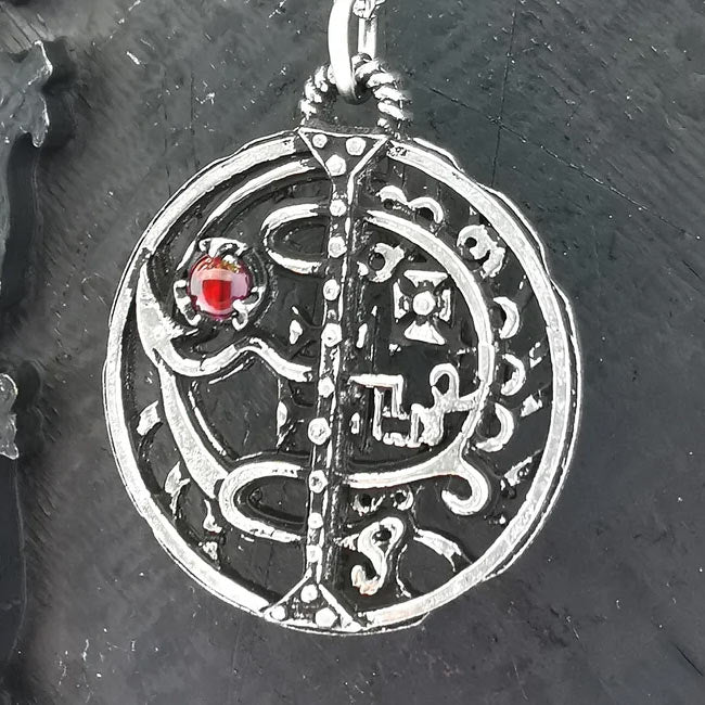 Goetic Sigil of Asmoday/Asmodeus Red MoonStone Necklace | Symbolic Jew ...