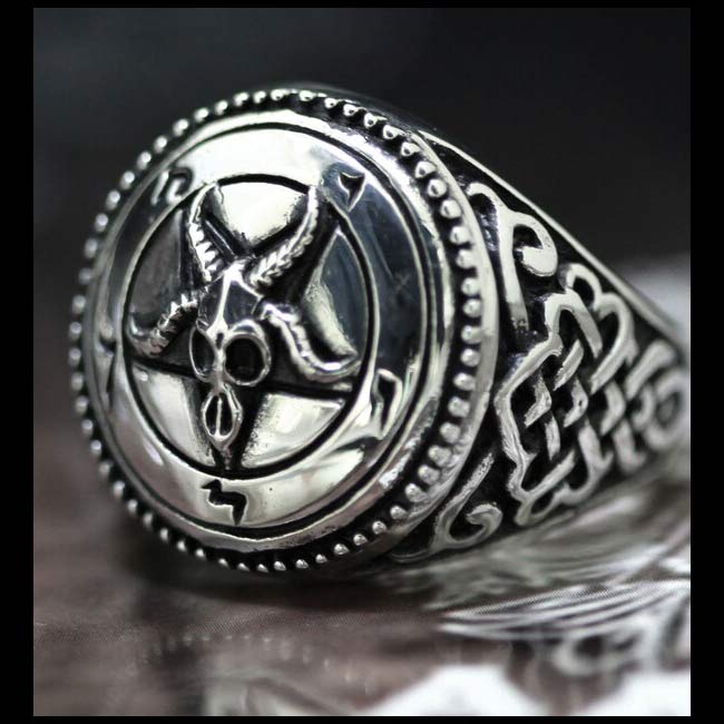 Sigil of Baphomet Ring - Sterling Silver 0.925 Black Oxidize – The ...