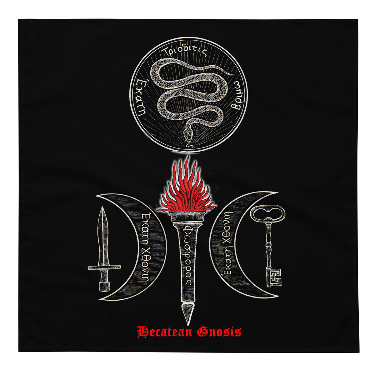 Dark Goddess Altar Cloth - Keys & Torch of Hekate (Hecatean Gnosis ...