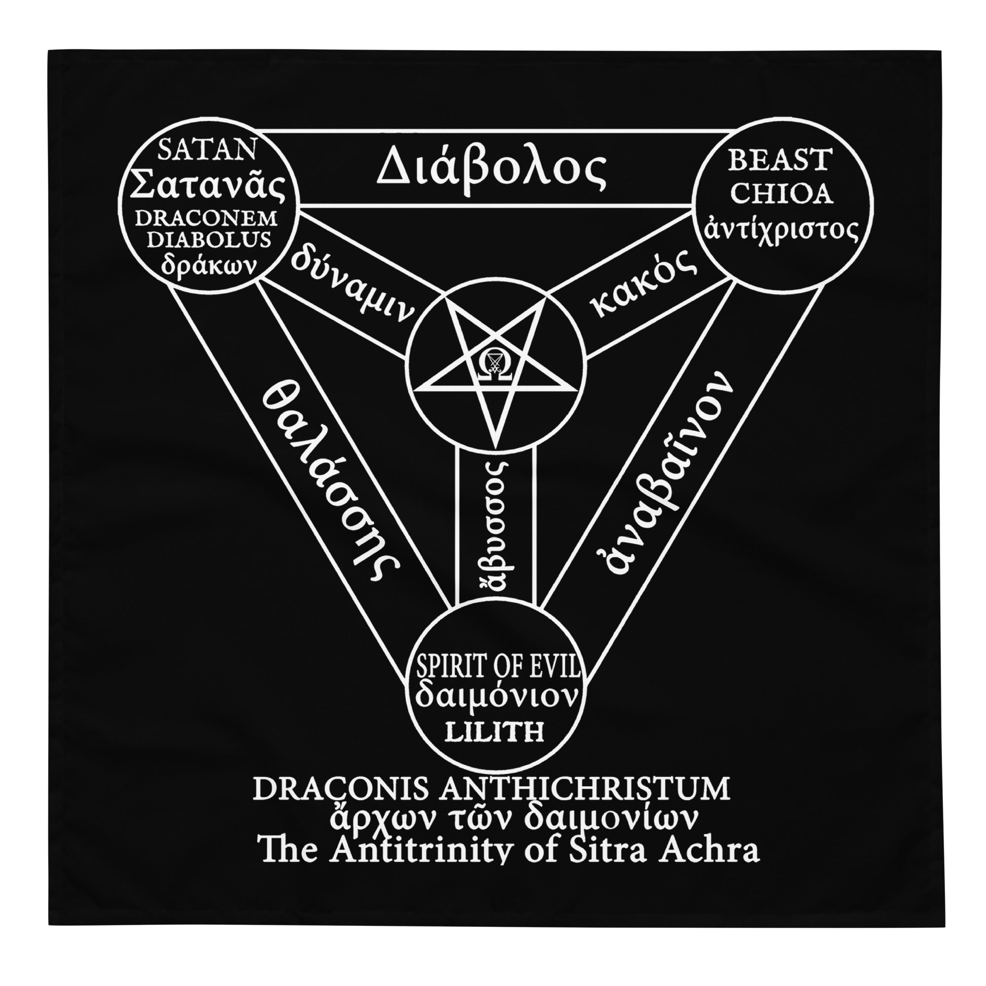Luciferian Altar Cloth - The Satanic Antitrinity of Dragon, Beast, Spi ...
