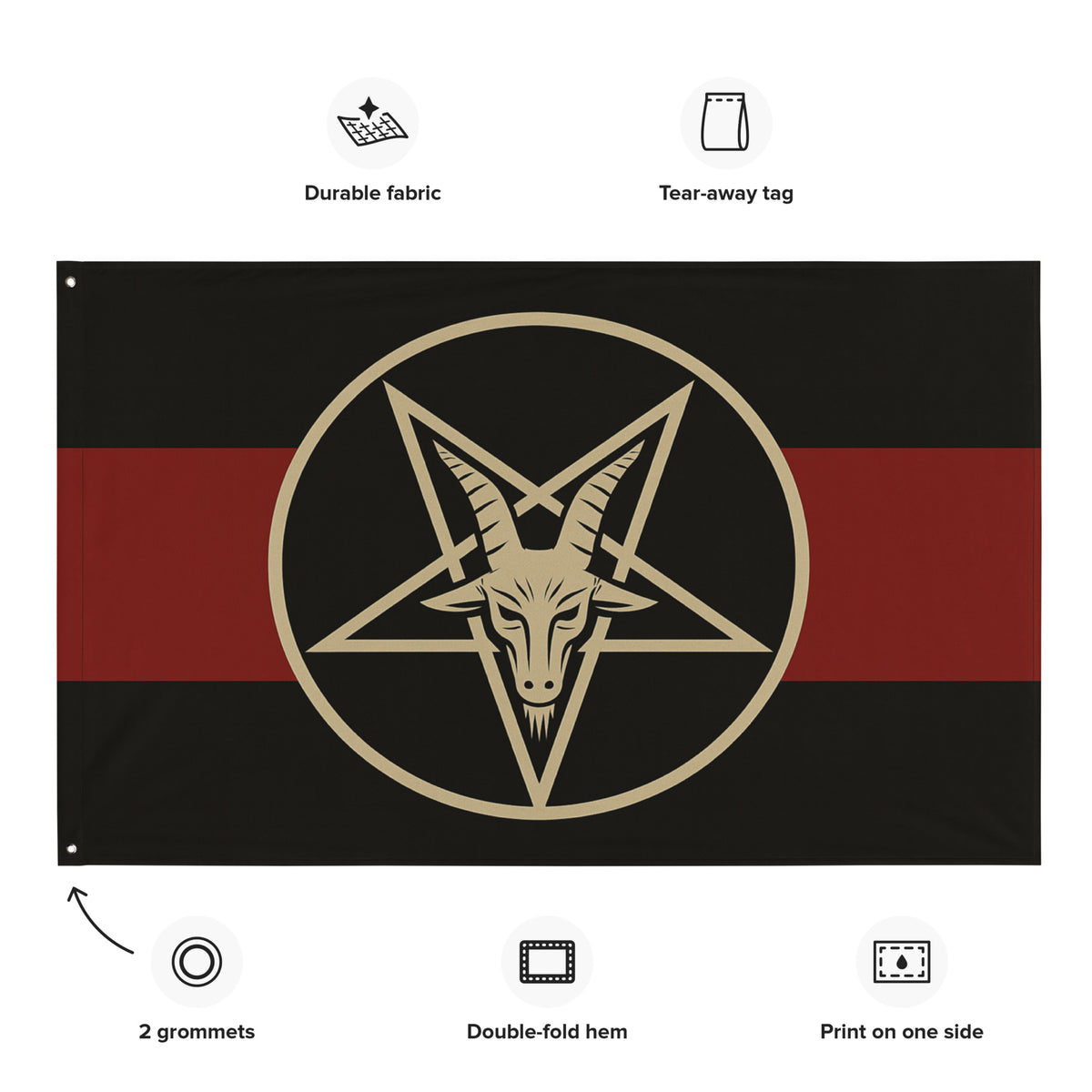 Satanic Baphomet Flag – The Luciferian Apotheca