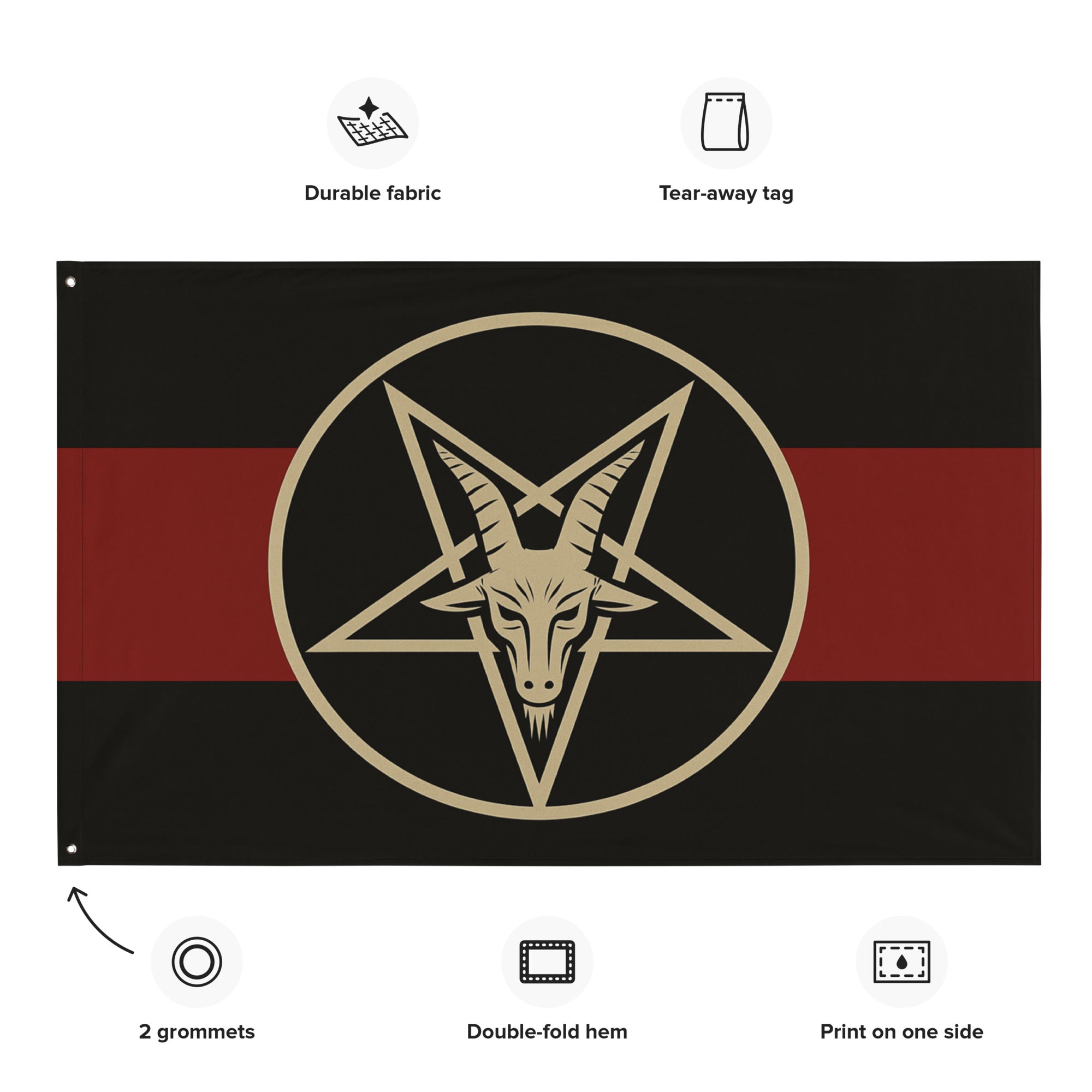 Satanic Baphomet Flag – The Luciferian Apotheca