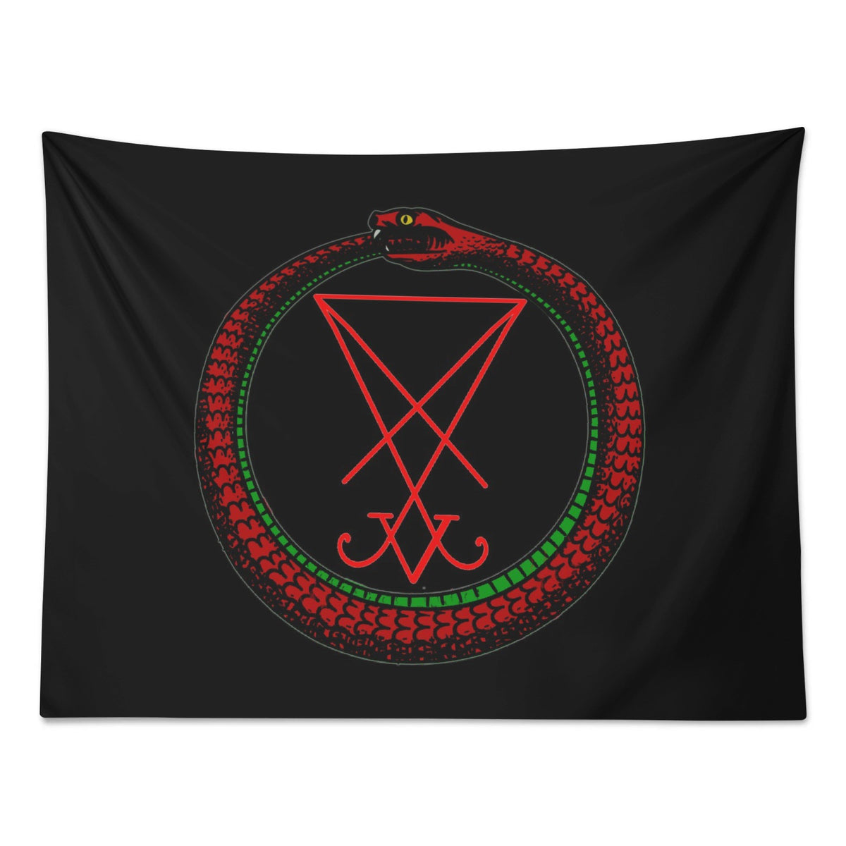 Luciferian Ouroboros Multiple Size and Horizontal Wall Tapestry Banner ...
