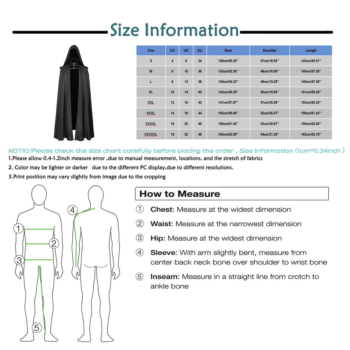 Priest of Hell Black Hooded Cloak | Sinister Cloak for Rituals & Cerem ...