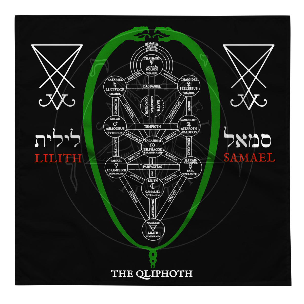 Demon Altar Cloth - Serpent Green Qliphoth Sitra Ahra – The Luciferian ...