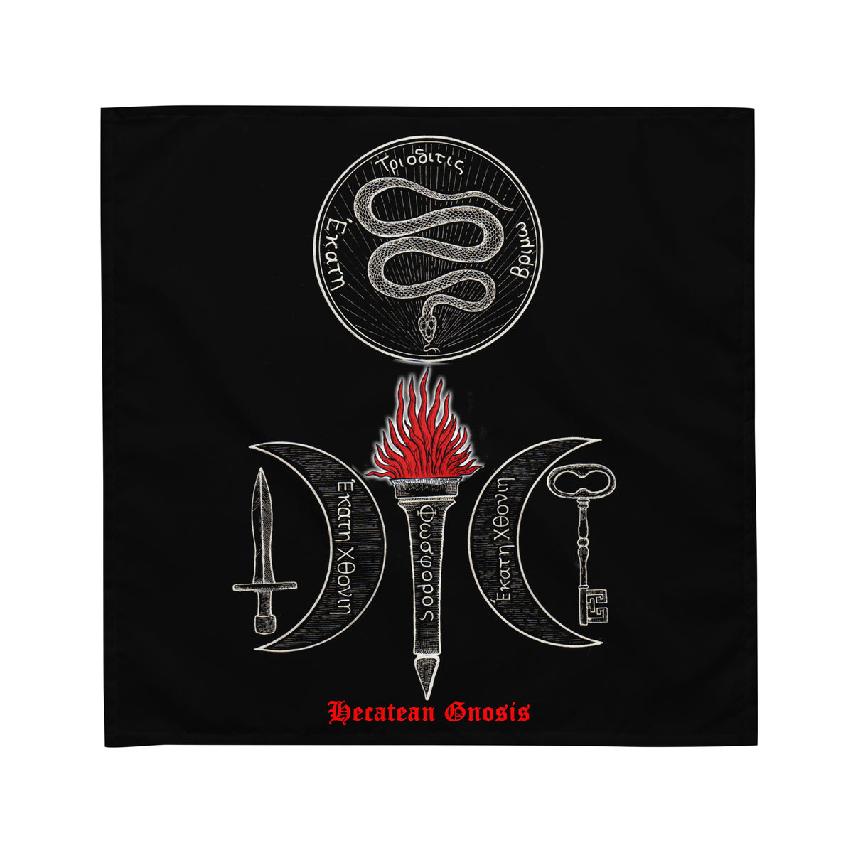 Dark Goddess Altar Cloth - Keys & Torch of Hekate (Hecatean Gnosis ...