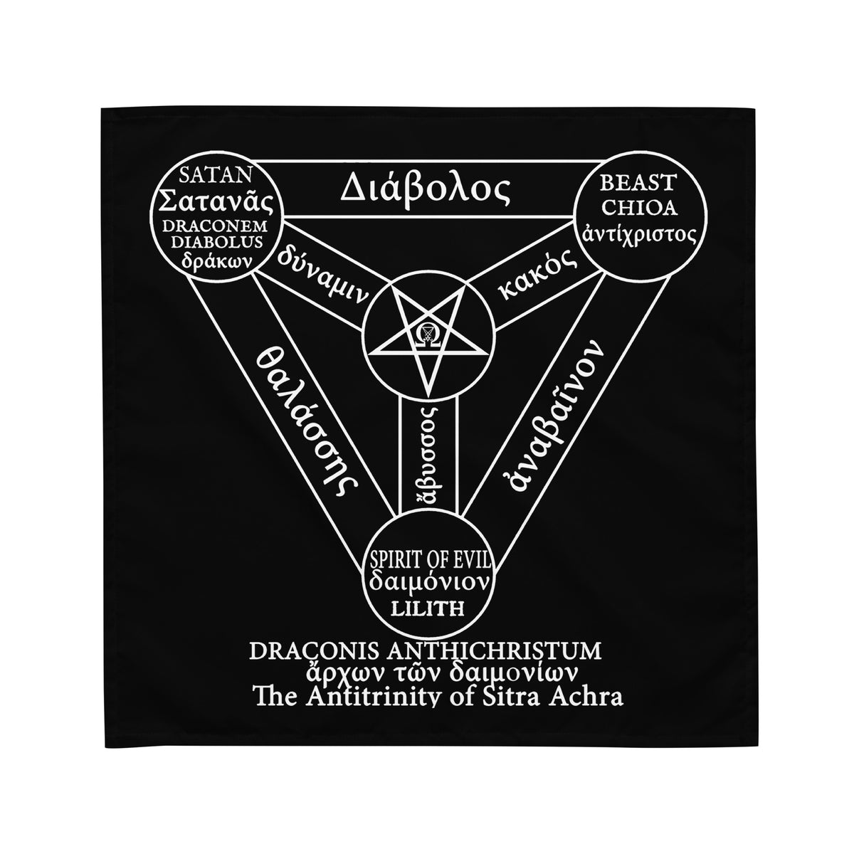 Luciferian Altar Cloth - The Satanic Antitrinity of Dragon, Beast, Spi ...
