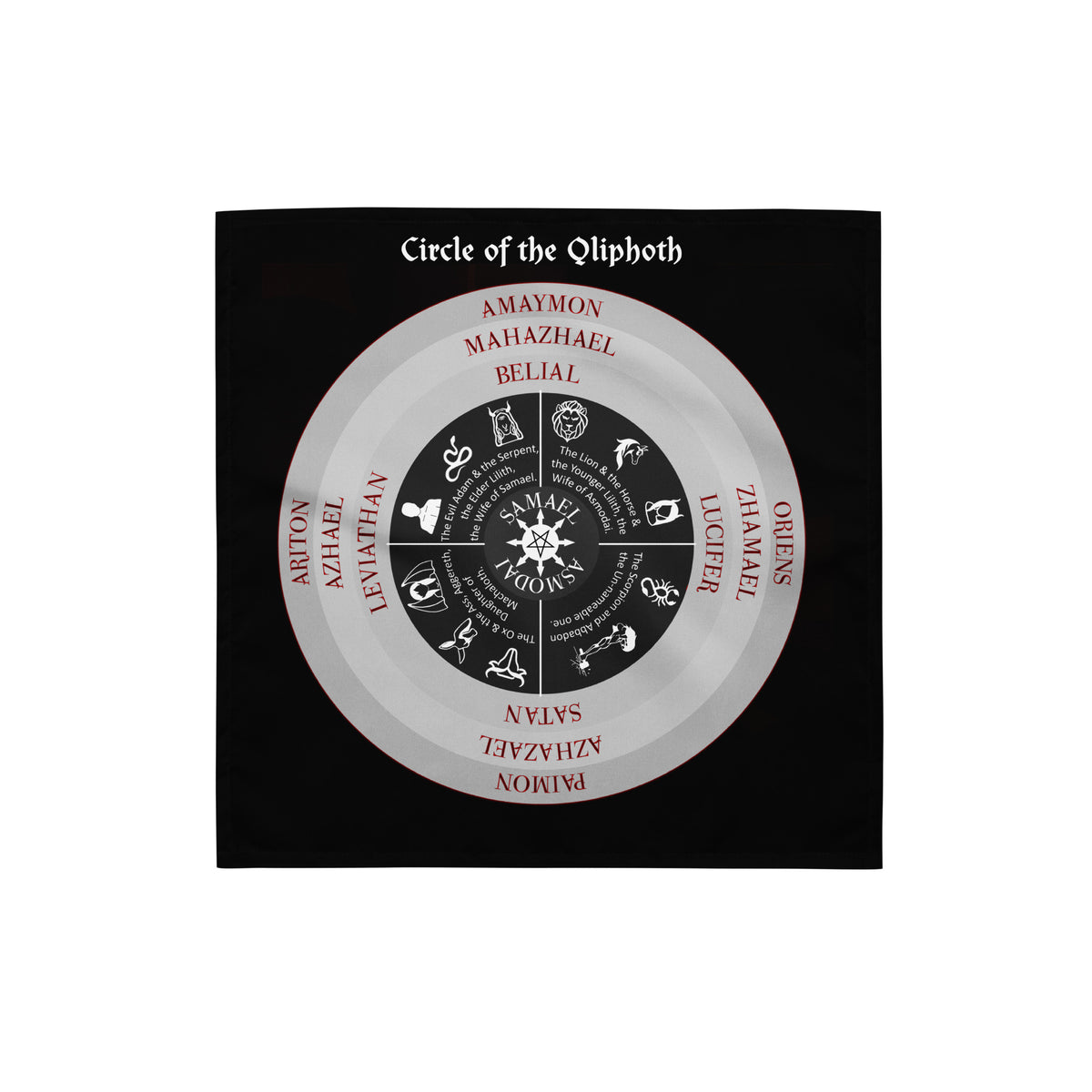 Demon Altar Cloth - Zodiac of the Qliphoth – The Luciferian Apotheca