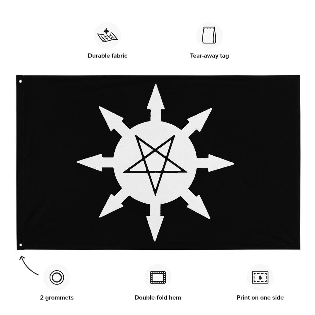 Algol Black Magical Chaos Sigil Flag – The Luciferian Apotheca