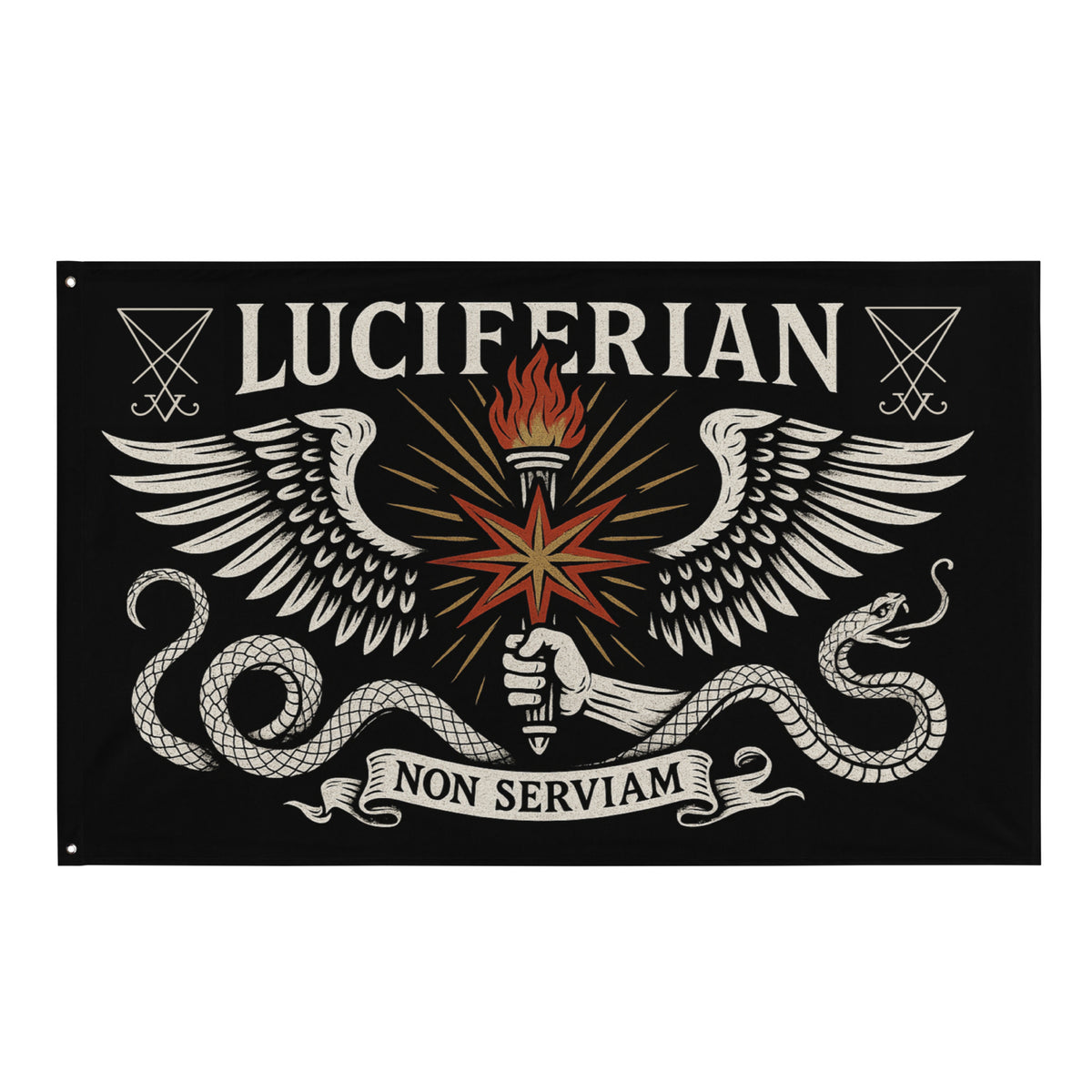 Luciferian "Non Serviam" ('I will not serve') Flag – The Luciferian ...