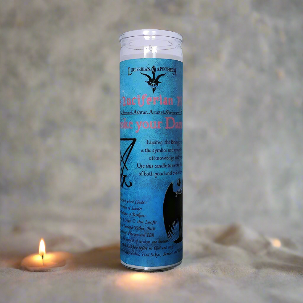 Lucifer: Discover True Will Daemon Glass Spell Candle | Illuminate the ...