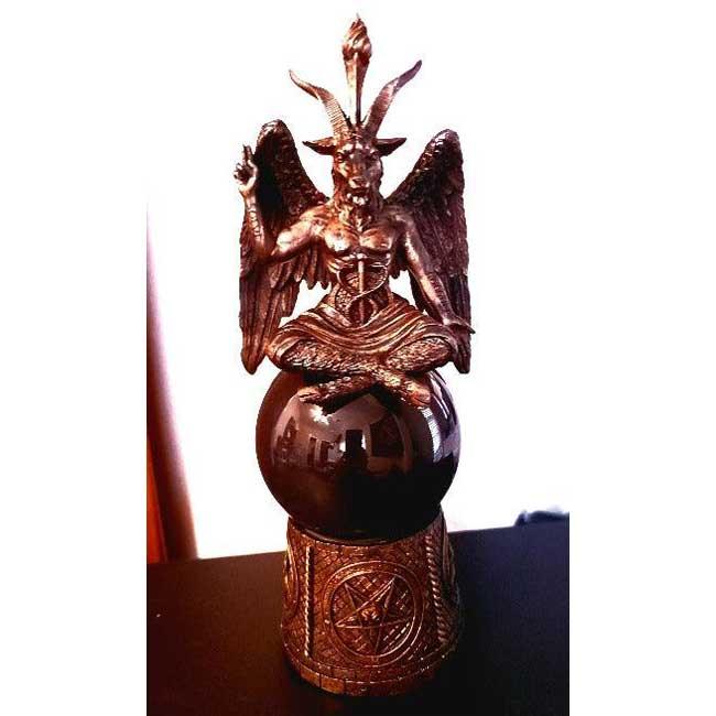Baphomet Storm Ball Statue | 12" Illuminated Occult Figurine | Sigil o ...