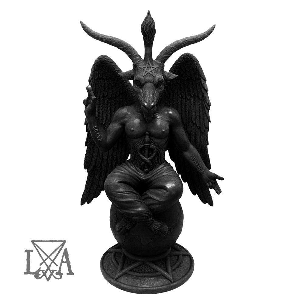 Baphomet the Sabbatic Goat Statue | 10" Black & Gold Occult Altar Icon ...