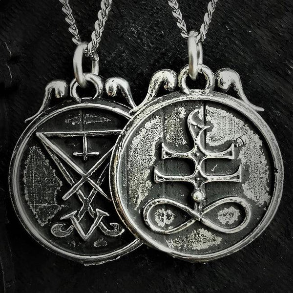 Double sided sigil of Lucifer and Satanic cross, Leviathan & Sulfur Cr ...