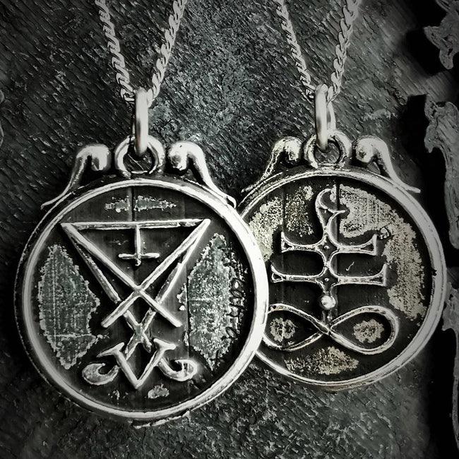 Double sided sigil of Lucifer and Satanic cross, Leviathan & Sulfur Cr ...