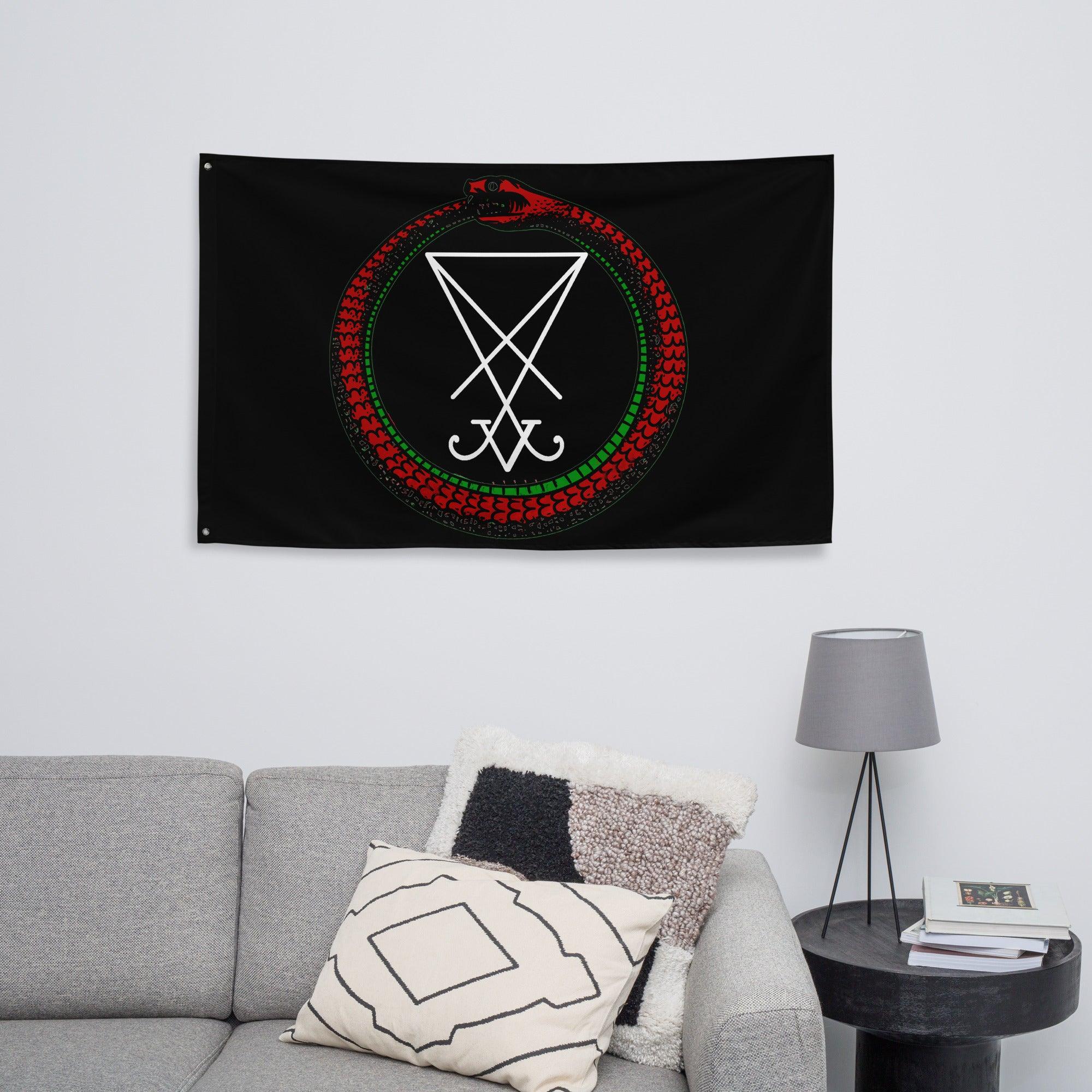 Luciferian Ouroboros Flag – The Luciferian Apotheca